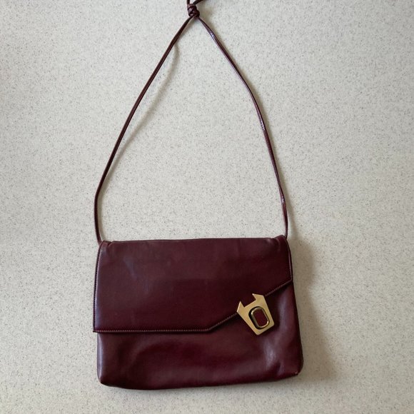 Shirl Miller Ltd. | Bags | Burgundy Leather Flap Envelope Bag By Shirl ...